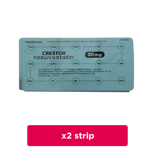 Crestor 20 mg 2 Strip (15 Tablet/Strip) - Obat Rutin - Kegunaan, Efek ...