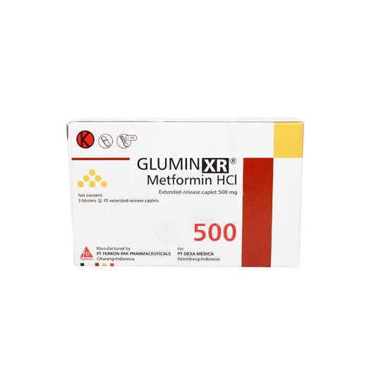 Glumin XR 500 mg 3 Strip (10 Kaplet/Strip) - Obat Rutin - Kegunaan ...