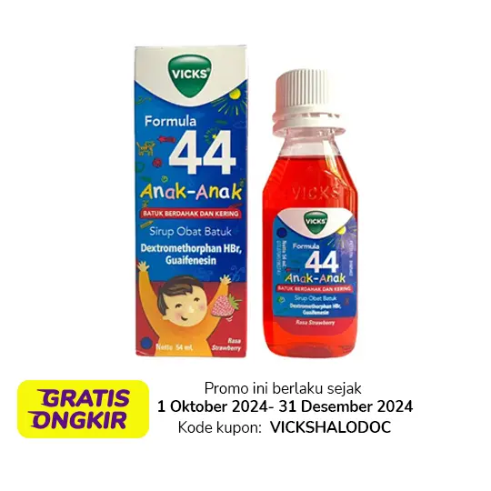 VICKS FORMULA 44 ANAK SIRUP 54 ML - Kegunaan, Efek Samping, Dosis dan ...