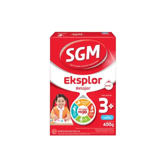 SGM Eksplor 3 Plus Complinutri Vanila Susu Bubuk 400 g - Kegunaan, Efek Samping, Dosis dan Aturan