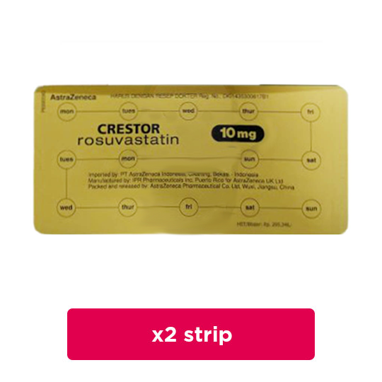 Crestor 10 mg 2 Strip (15 Tablet/Strip) - Obat Rutin - Kegunaan, Efek ...