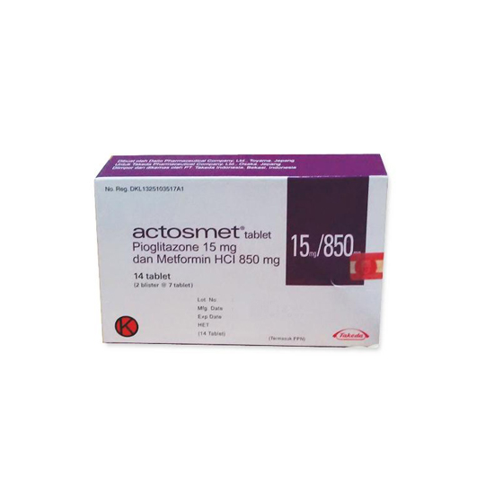 Actosmet 15/850 mg 7 Tablet - Kegunaan, Efek Samping, Dosis dan Aturan ...