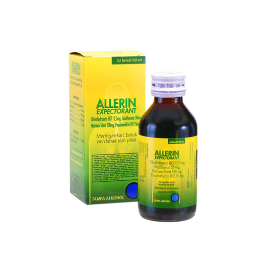 Allerin Ekspectorant Sirup 60 ml - Kegunaan, Efek Samping, Dosis dan ...