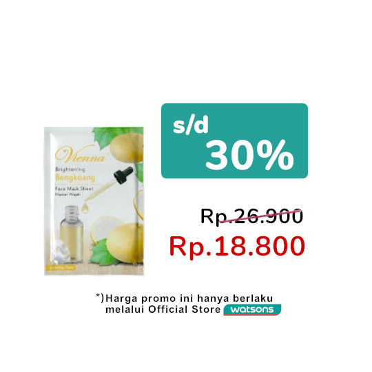 Vienna Brightening Face Mask Sheet Bengkoang 1 Lembar - Kegunaan, Efek ...