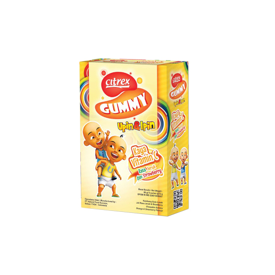 Citrex Gummy Upin Ipin Rasa Jeruk Dan Strawberry 5 Sachet - Kegunaan ...