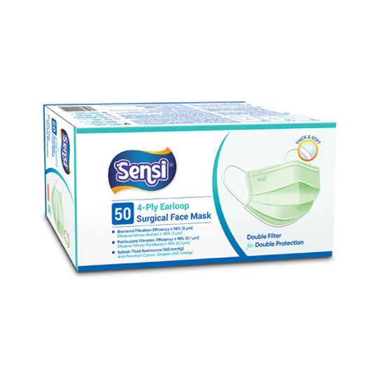 Sensi Masker Earloop 4 Ply Green 50 Pieces - Kegunaan, Efek Samping ...