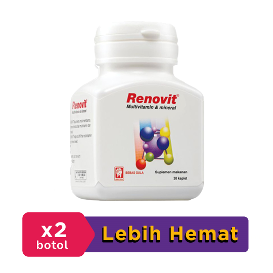 Renovit 2 Botol (30 Kaplet/Botol) - Hemat Borongan - Kegunaan, Efek ...