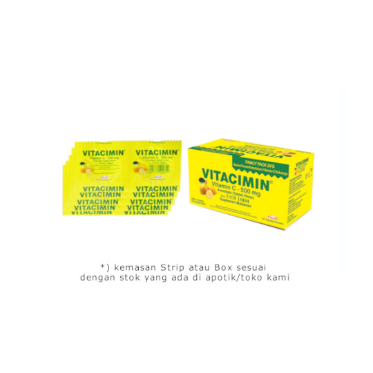 Vitacimin 500 mg Rasa Lemon 20 Tablet - Kegunaan, Efek Samping, Dosis ...