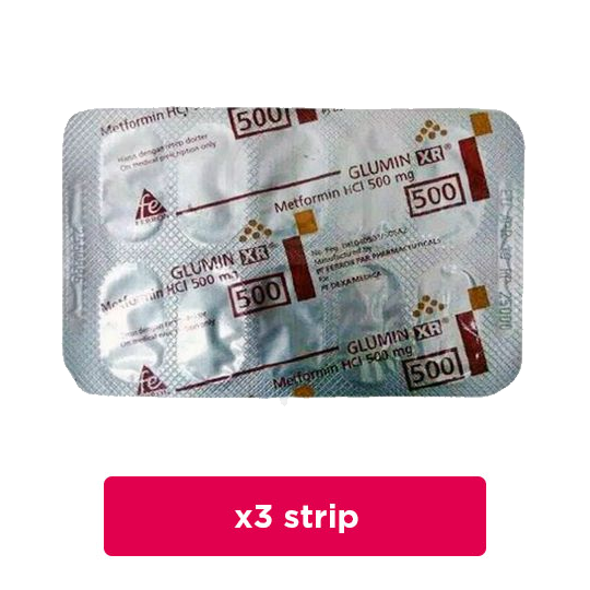 Glumin XR 500 mg 3 Strip (10 Kaplet/Strip) - Obat Rutin - Kegunaan ...