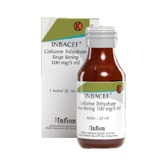 Inbacef 100 mg Dry Syrup 30 ml - Kegunaan, Efek Samping, Dosis dan ...