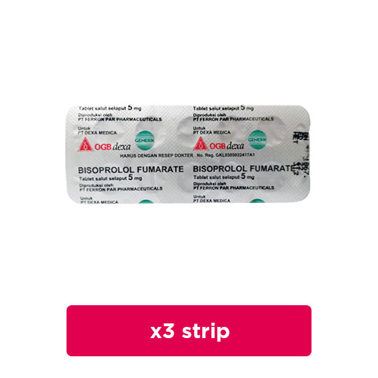Bisoprolol Dexa 5 mg 3 Strip (10 Tablet/Strip) - Obat Rutin - Kegunaan ...