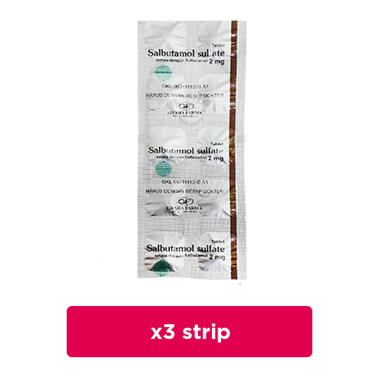 Salbutamol 2 mg 3 Strip (10 Tablet/Strip) - Obat Rutin - Kegunaan, Efek Samping, Dosis dan ...