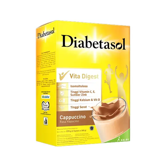 DIABETASOL VITA DIGEST SUSU RASA CAPPUCCINO 570 G - , Dosis dan Aturan Pakai - Halodoc