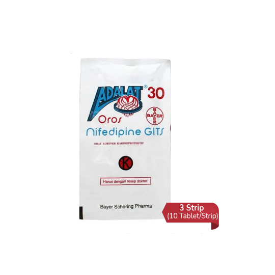 Adalat Oros 30 mg 3 Strip (10 Tablet/Strip) - Obat Rutin - Kegunaan ...