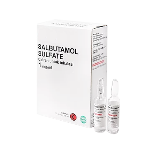 Salbutamol Sulfate Cairan Inhalasi 1mg/ml 5 Ampul - Kegunaan, Efek ...