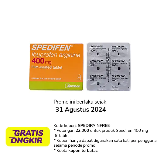 SPEDIFEN 400 MG 6 TABLET - Kegunaan, Efek Samping, Dosis dan Aturan ...
