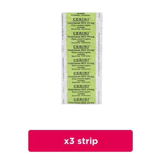 Cerini 10 mg 30 Kaplet - Hemat Borongan - Kegunaan, Efek Samping, Dosis ...