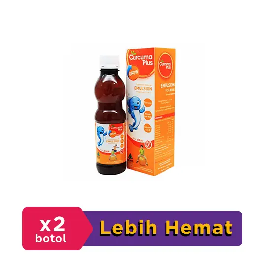 Curcuma Plus Grow Emulsion Rasa Jeruk Sirup 200 ml 2 Botol - Hemat ...