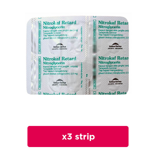 Nitrokaf Retard 2.5 mg 3 Strip (10 Kapsul/Strip) - Obat Rutin ...