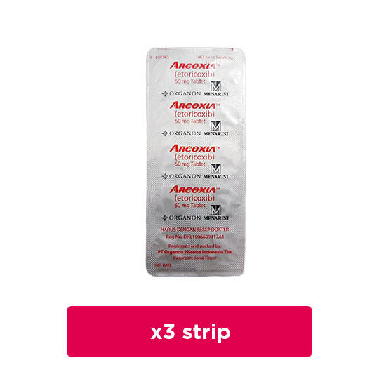 Arcoxia 60 mg 3 Strip (10 Tablet/Strip) - Hemat Borongan - Kegunaan ...
