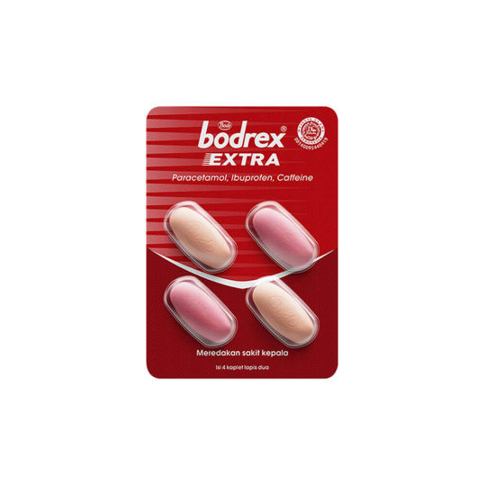 Bodrex Extra 4 Kaplet - Kegunaan, Efek Samping, Dosis dan Aturan Pakai ...