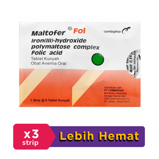 Maltofer Fol Chewable 3 Strip (6 Tablet/Strip) - Hemat Borongan ...