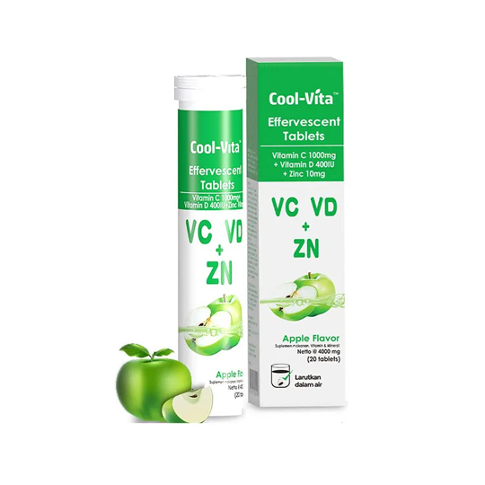 Cool-Vita Effervescent Apple Flavor 20 Tablet - Kegunaan, Efek Samping ...
