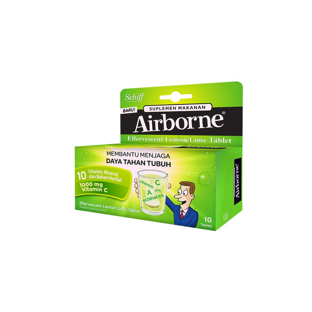 Airborne Effervescent Lemon-Lime 10 Tablet - Kegunaan, Efek Samping ...