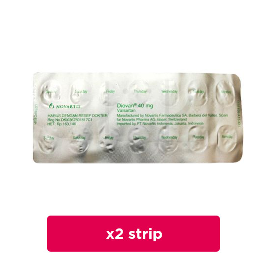 Diovan 40 mg 2 Strip (14 Tablet/Strip) - Obat Rutin - Kegunaan, Efek ...