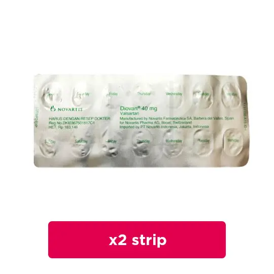 Diovan 40 mg 2 Strip (14 Tablet/Strip) - Obat Rutin - Kegunaan, Efek Samping, Dosis dan Aturan ...