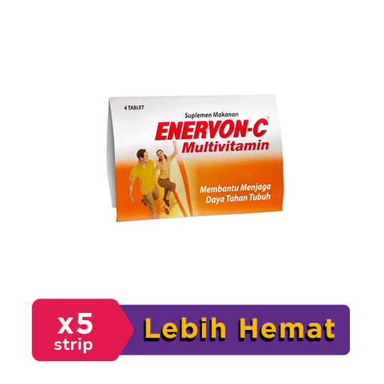 Enervon-C 5 Strip (4 Tablet/Strip) - Hemat Borongan - Kegunaan, Efek ...