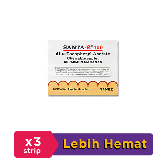 Santa-E 400 IU 3 Strip (4 Kaplet/Strip) - Hemat Borongan - Kegunaan ...