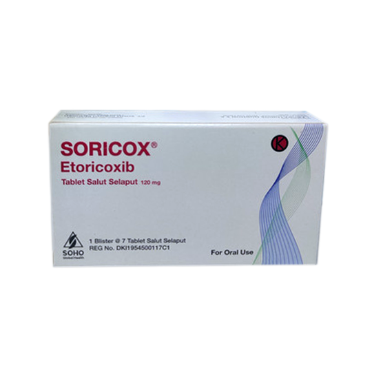 Soricox 120 mg 7 Tablet - Kegunaan, Efek Samping, Dosis dan Aturan ...