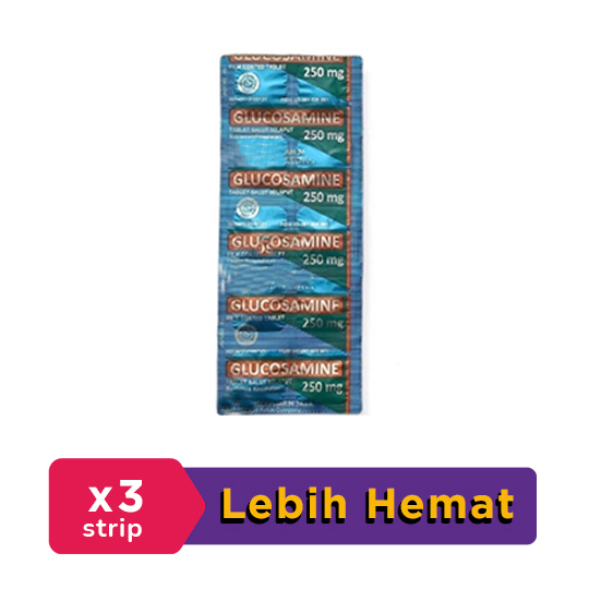 Glucosamine 250 mg 3 Strip (10 Tablet/Strip) - Hemat Borongan - Kegunaan, Efek Samping, Dosis ...