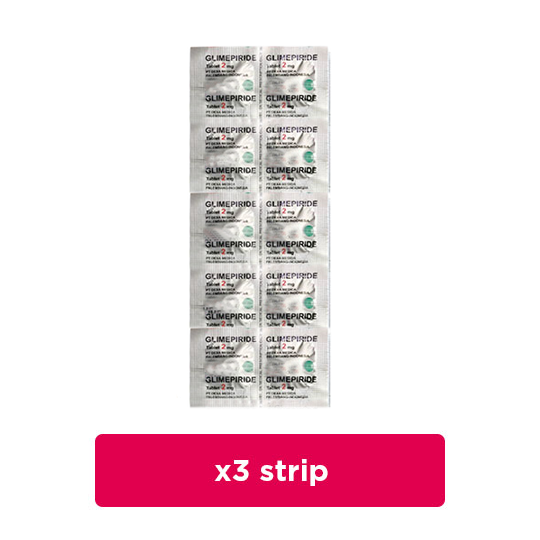 Glimepiride 2 mg 3 Strip (10 Tablet/Strip) - Obat Rutin - Kegunaan ...