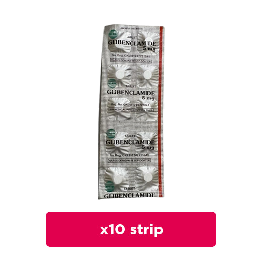Glibenclamide 5 mg 10 Strip (10 Tablet /Strip)- Obat Rutin - Kegunaan ...