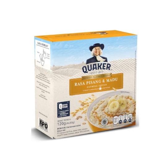 Quaker Oatmeal Pisang & Madu 4 Sachet - Kegunaan, Efek Samping, Dosis ...