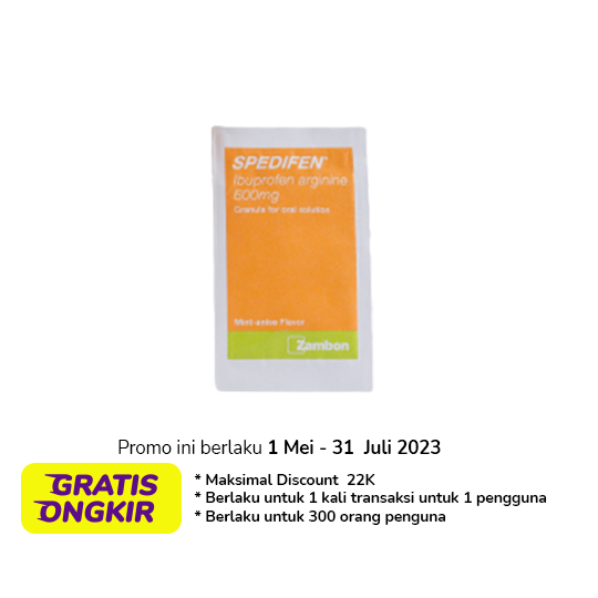 Spedifen 600 mg Sachet - Kegunaan, Efek Samping, Dosis dan Aturan Pakai ...