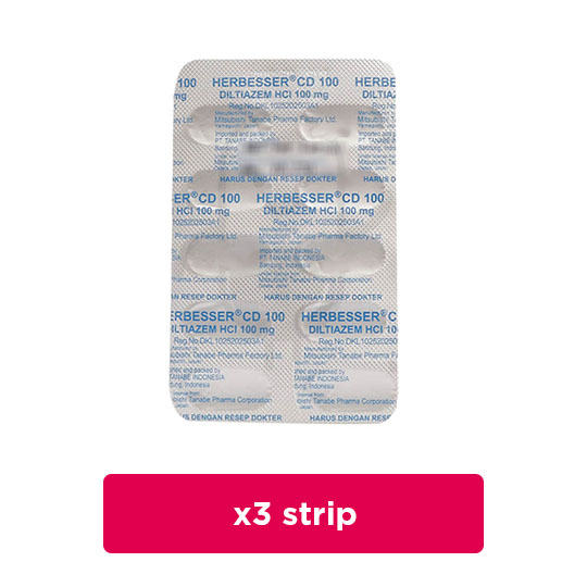 Herbesser CD 100 mg 3 Strip (10 Kapsul/Strip) - Obat Rutin - Kegunaan ...