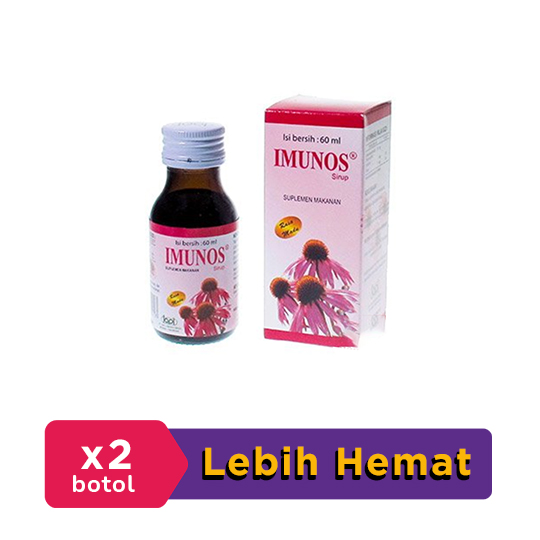Imunos Sirup 60 ml 2 Botol - Hemat Borongan - Kegunaan, Efek Samping ...
