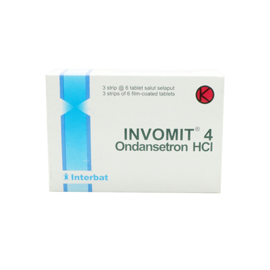 Invomit 4 mg 6 Tablet - Kegunaan, Efek Samping, Dosis dan Aturan Pakai ...