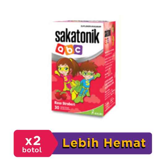 Sakatonik ABC Strawberry 2 Botol (30 Tablet/Botol) - Hemat Borongan ...