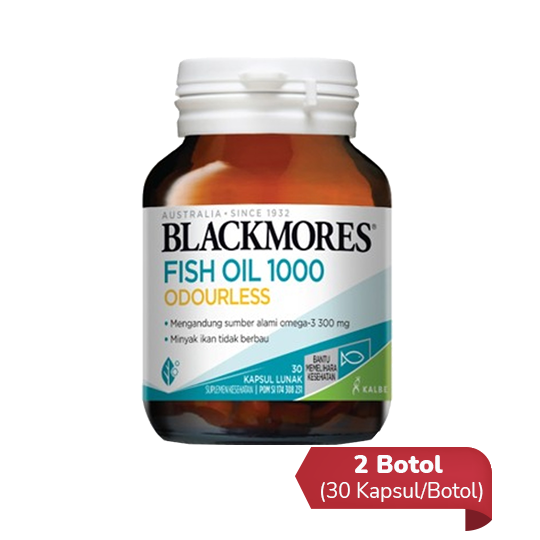 Blackmores Fish Oil 1000 Odourless 2 Botol (30 Kapsul/Botol) - Hemat Borongan - Kegunaan, Efek ...