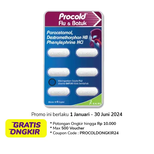 PROCOLD FLU DAN BATUK 6 KAPLET - Kegunaan, Efek Samping, Dosis dan ...