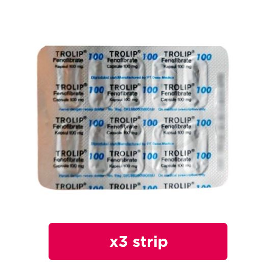 Trolip 100 mg 3 Strip (10 Kapsul/Strip) - Obat Rutin - Kegunaan, Efek ...