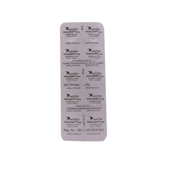 Vesicare 5 mg 10 Tablet - Kegunaan, Efek Samping, Dosis dan Aturan ...