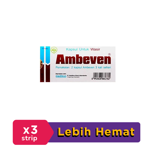 Ambeven 3 Strip (10 Kapsul/Strip) - Hemat Borongan - Kegunaan, Efek ...