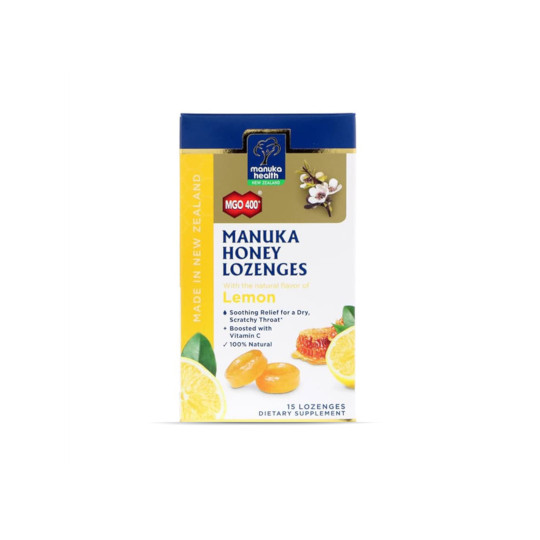 Manuka Health Lozenges mgo 400+ Lemon 15 Pieces - Kegunaan, Efek ...