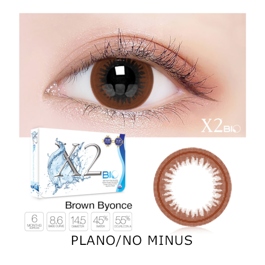 X2 Bio Brown Beyonce 2 Color Softlens Plano/No Minus - Kegunaan, Efek ...