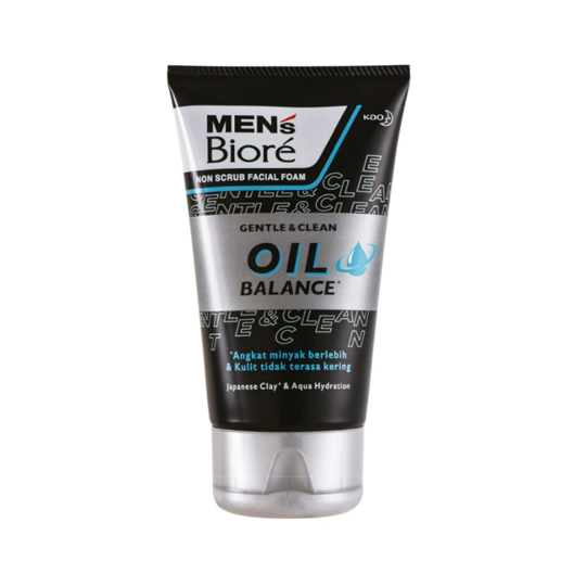 Biore Men's Non Scrub Facial Foam Gentle & Clean Oil Balance 100 g ...